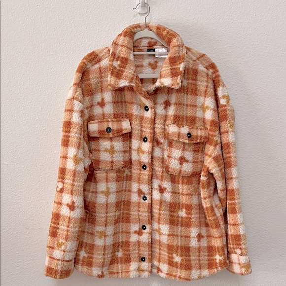 Disney | Jackets & Coats | Disney Mickey Mouse Plaid Sherpa Shirt ...